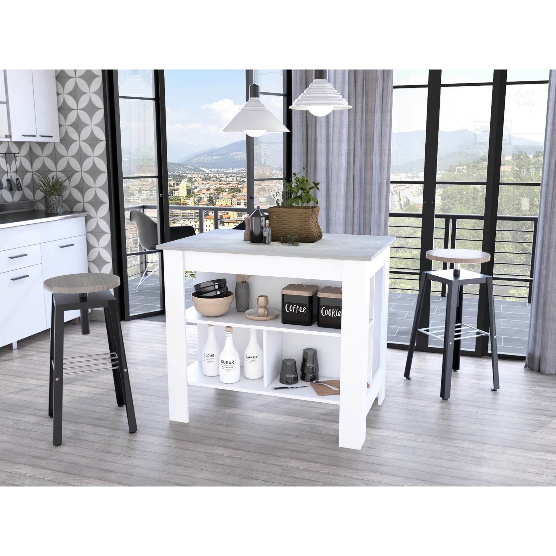 Contemporary Kitchen Island+Rectangular Shape”-“Kitchen Layout ...