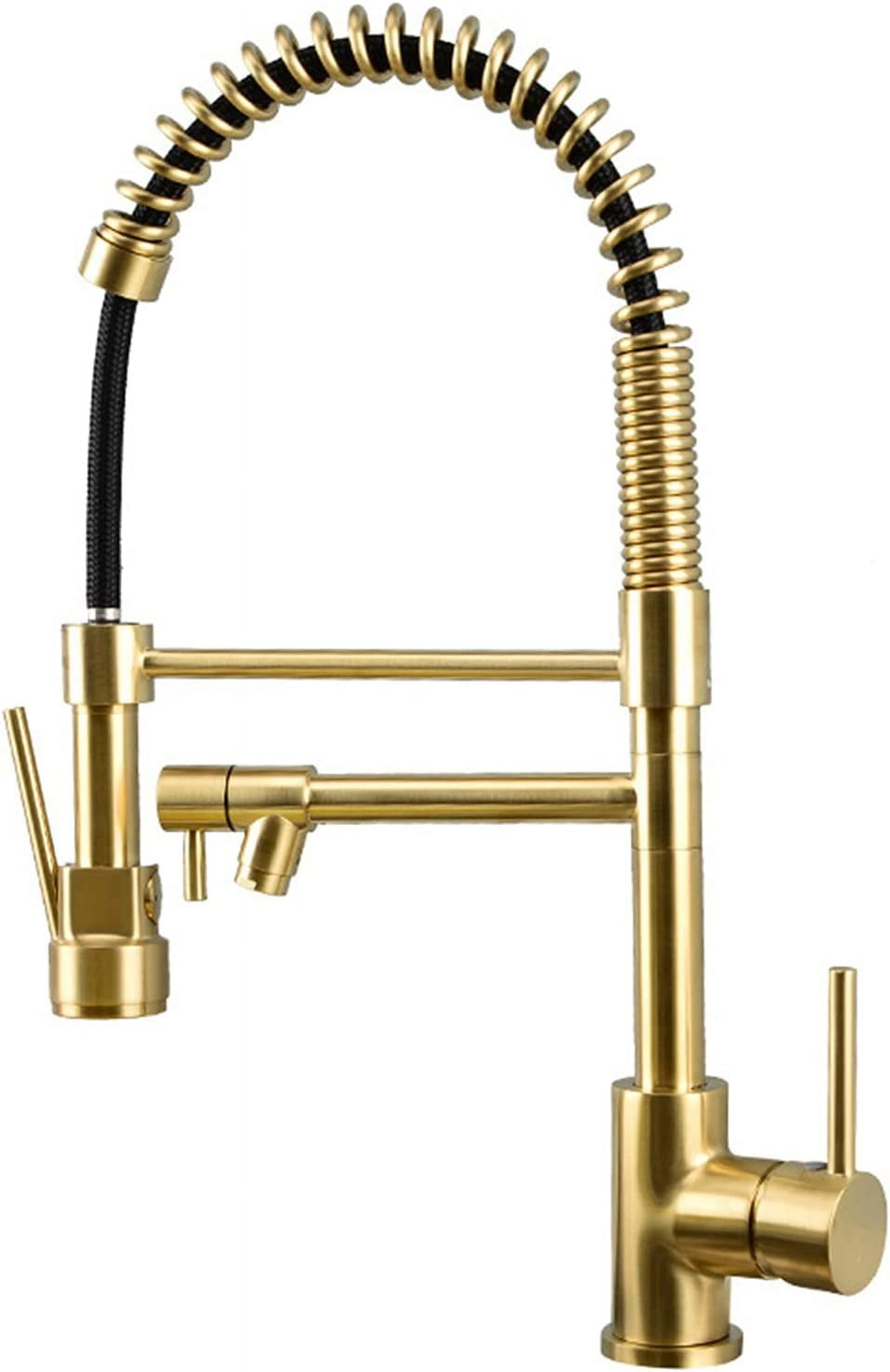 Contemporary Kitchen Sink Single Handle Brass Spring Kitchen Faucet ...