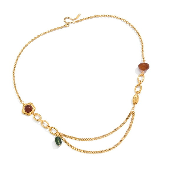 Contemporary Layering Pendant Necklace Resin Flower Charm Neckchain ...