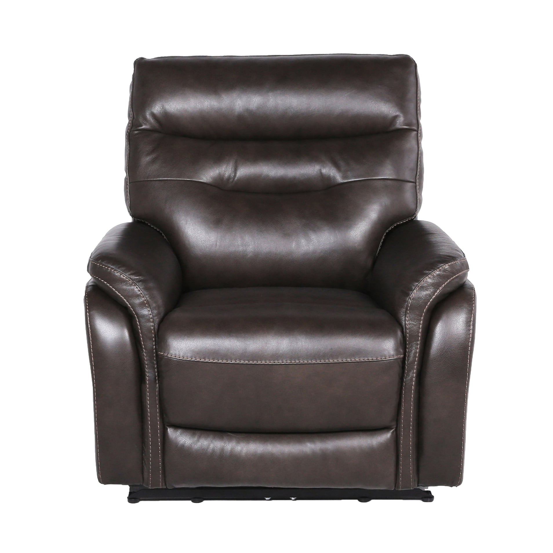 Contemporary Leather Recliner - Power And Footrest, Control Panel With ...