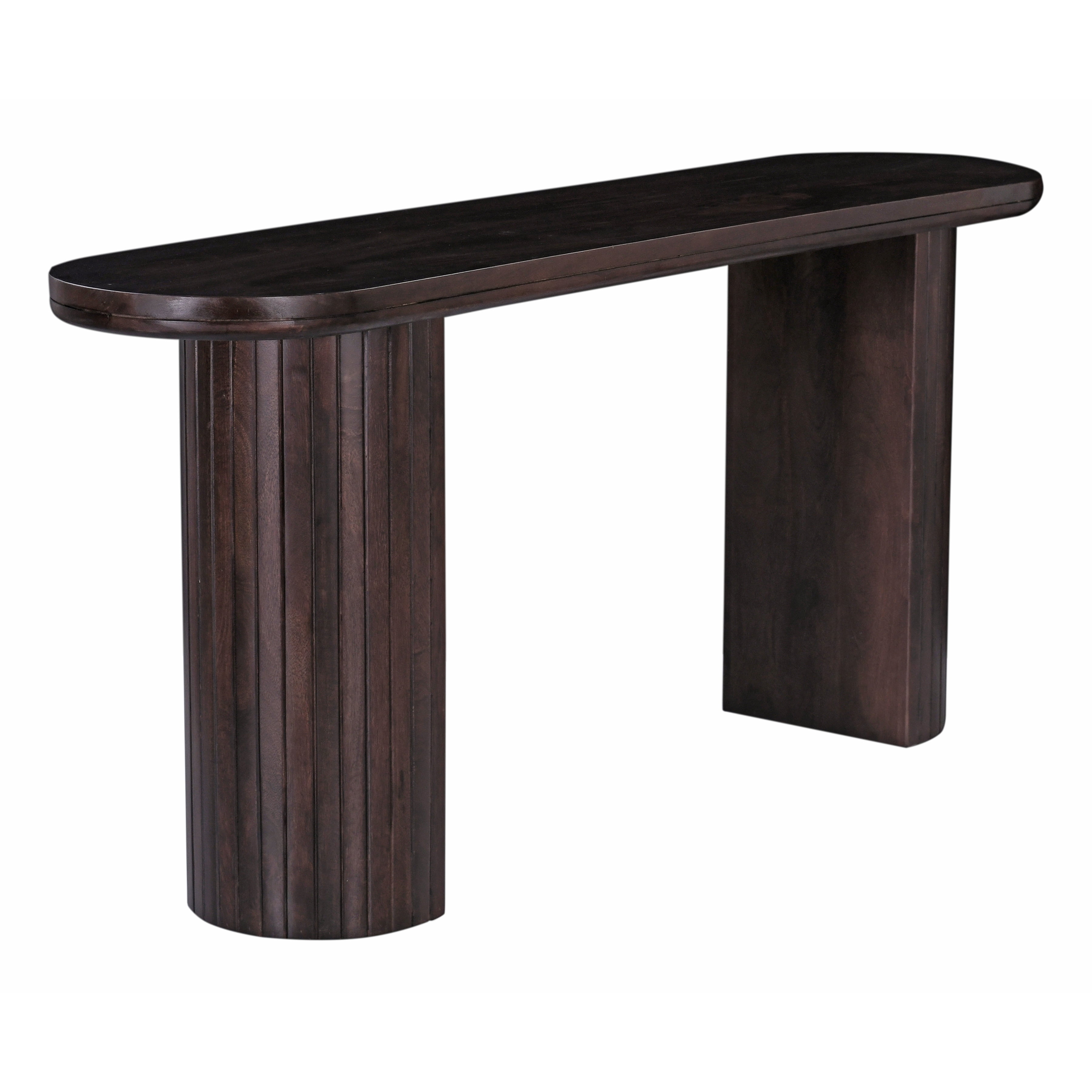 Contemporary Living Room Oval Console Table, Solid Wood Accent Table ...