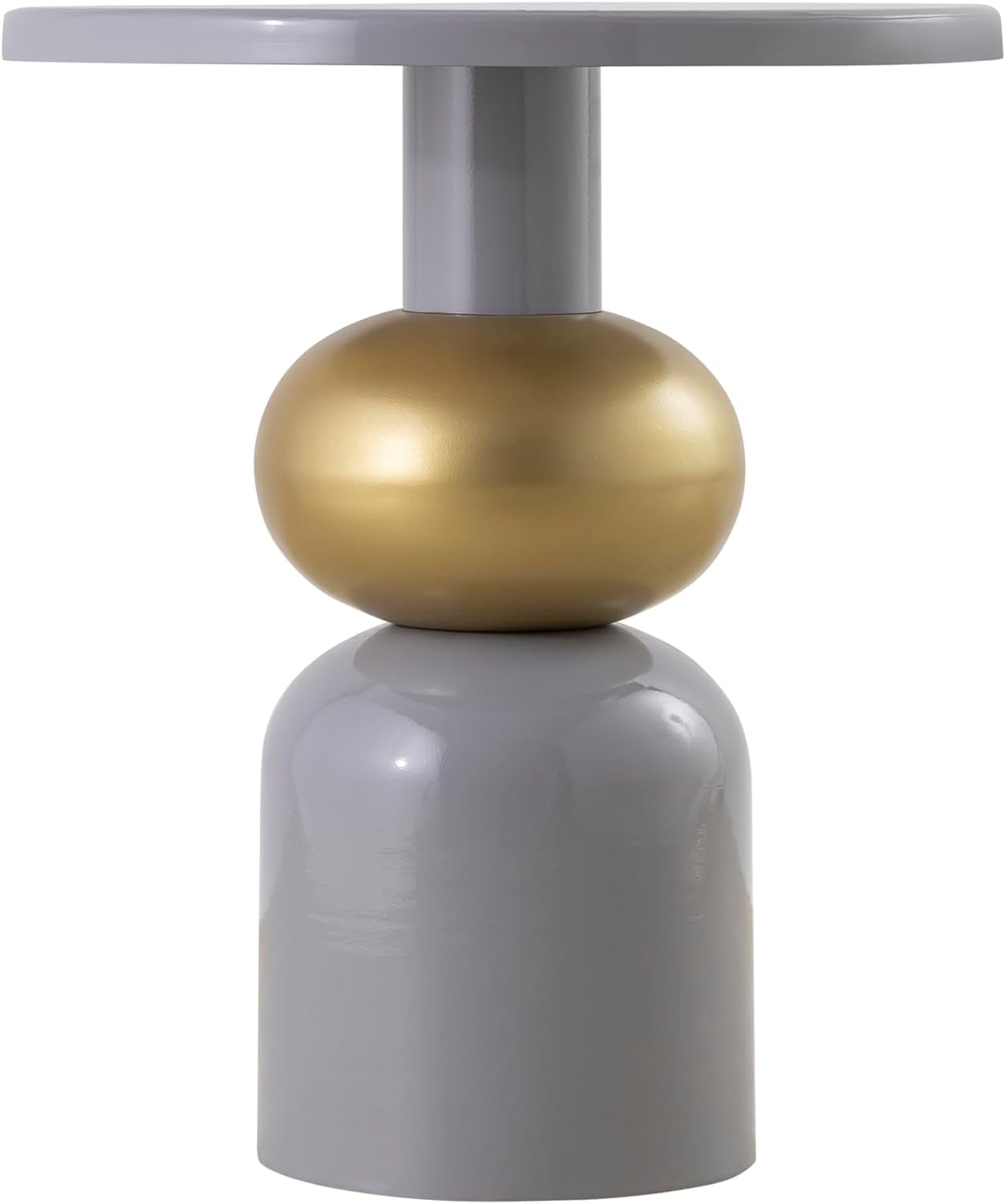 Contemporary Metal End Table,Modern Side Table with Circular Top & Gold ...