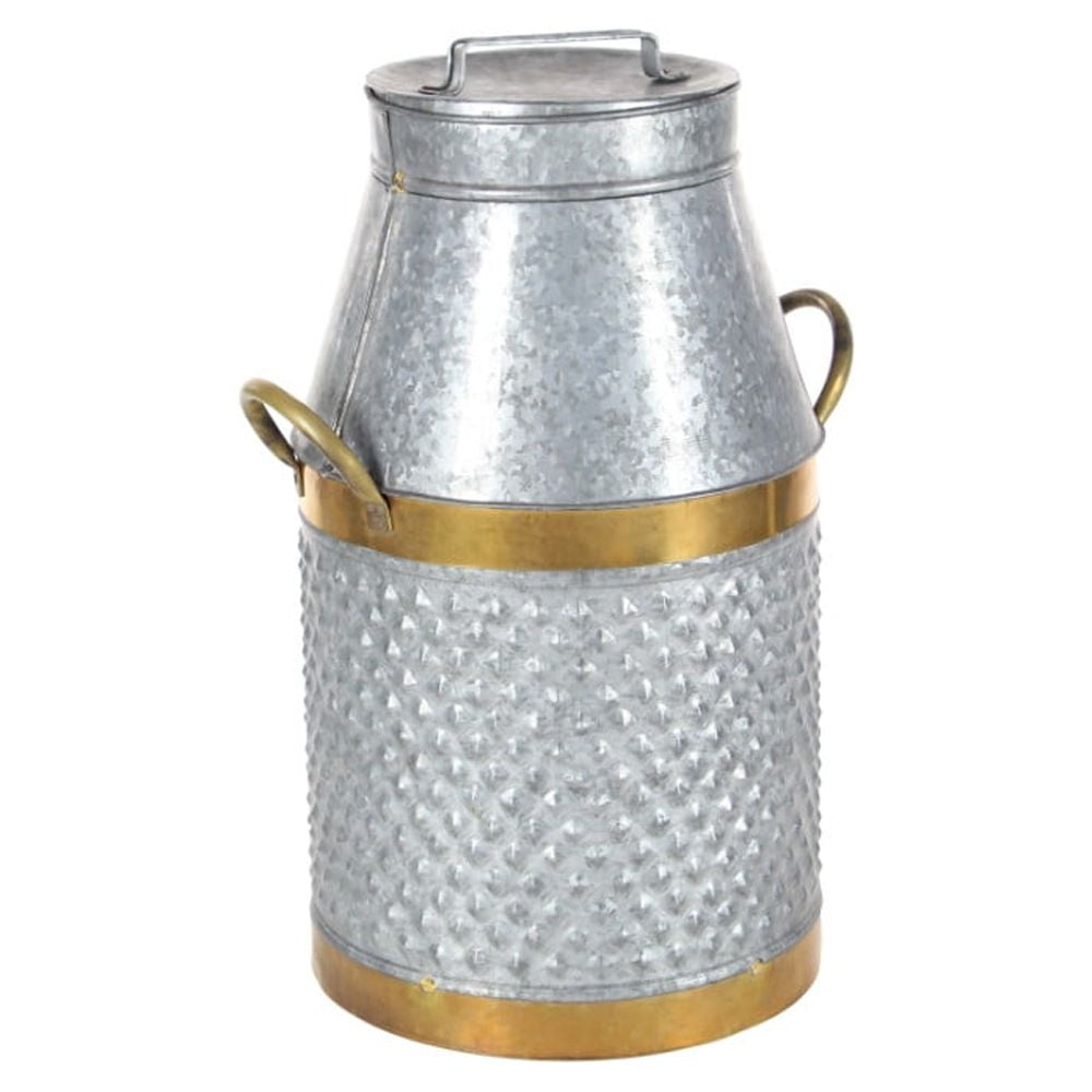 Contemporary Metal Galvanized Milk Can - Walmart.com