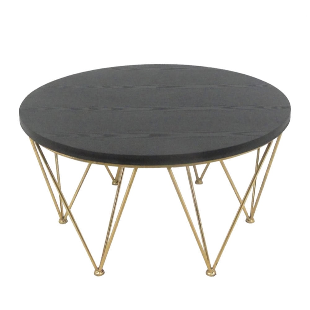 Contemporary Metal & Wood Cocktail Table, Black & Gold - Walmart.com