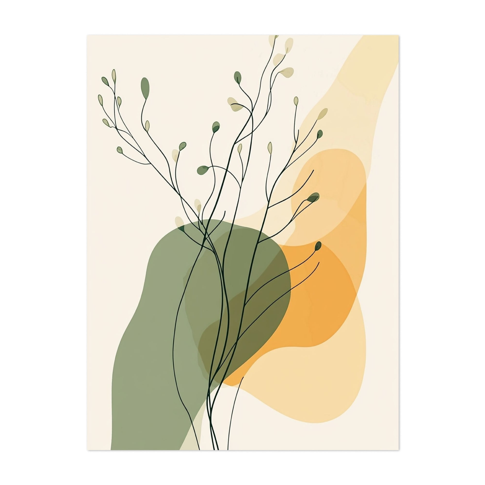 Contemporary Minimalist Flower Line Art - Line Drawing Abstract ...