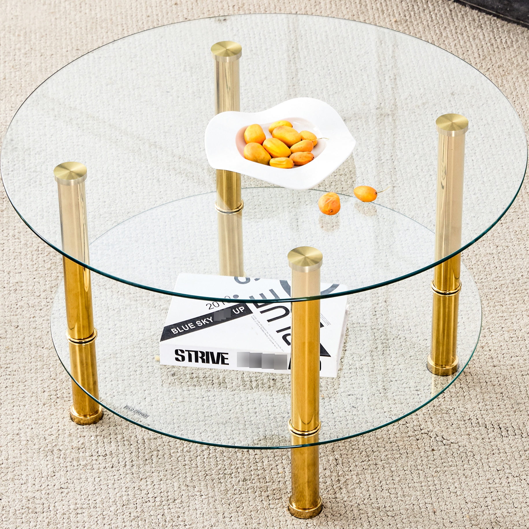 Contemporary Minimalist Glass Coffee Table | Suitable for Modern Homes, Quick Assembly ...