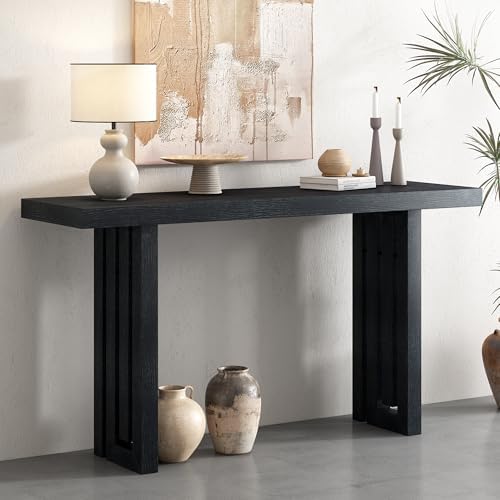 Contemporary Minimalist Wood Console Table 59-Inch Modern Entryway Sofa ...