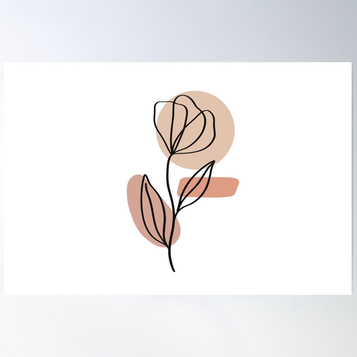 Contemporary Modern Botanical Poppy Flower Minimal Line Art - Earth ...