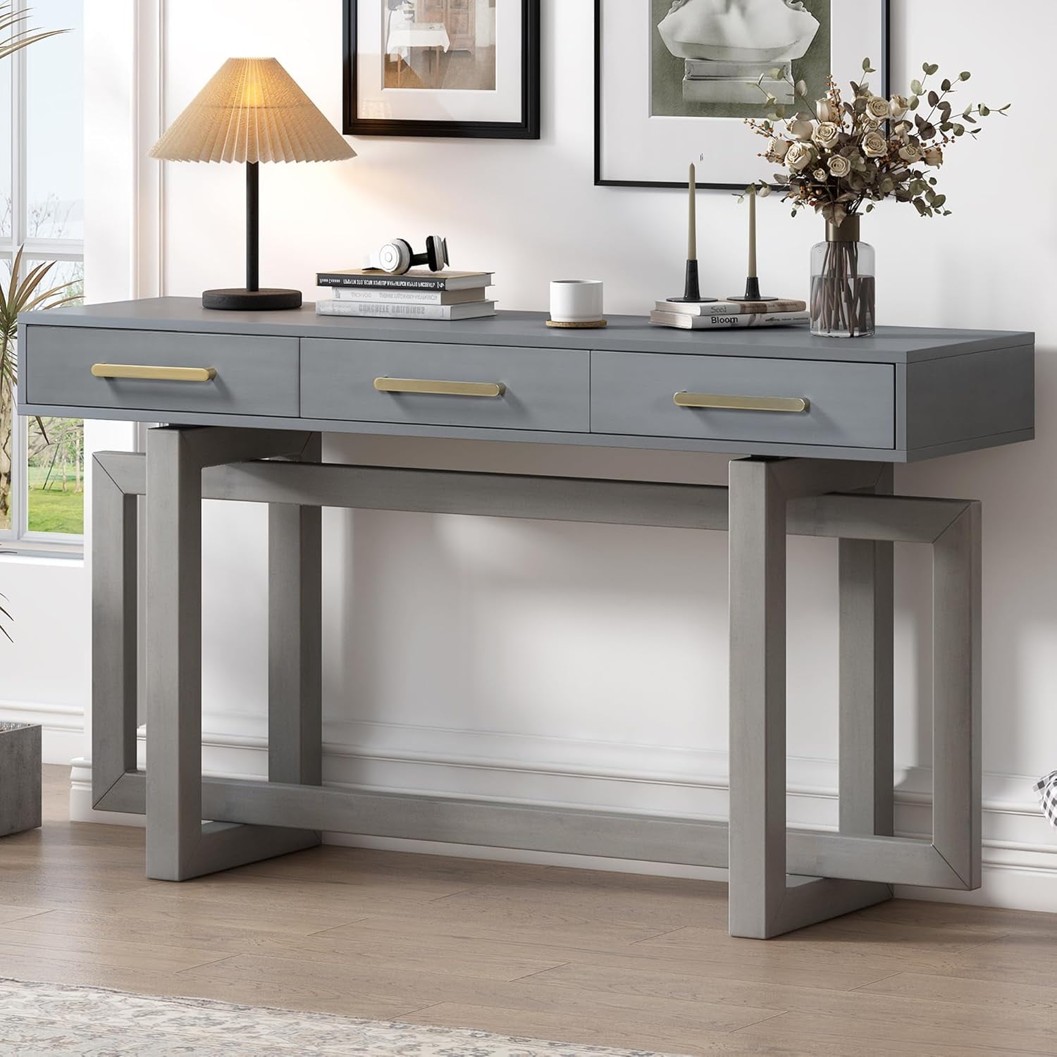 Contemporary Modern Entryway Console Table 57-Inch Extra Long Entry ...