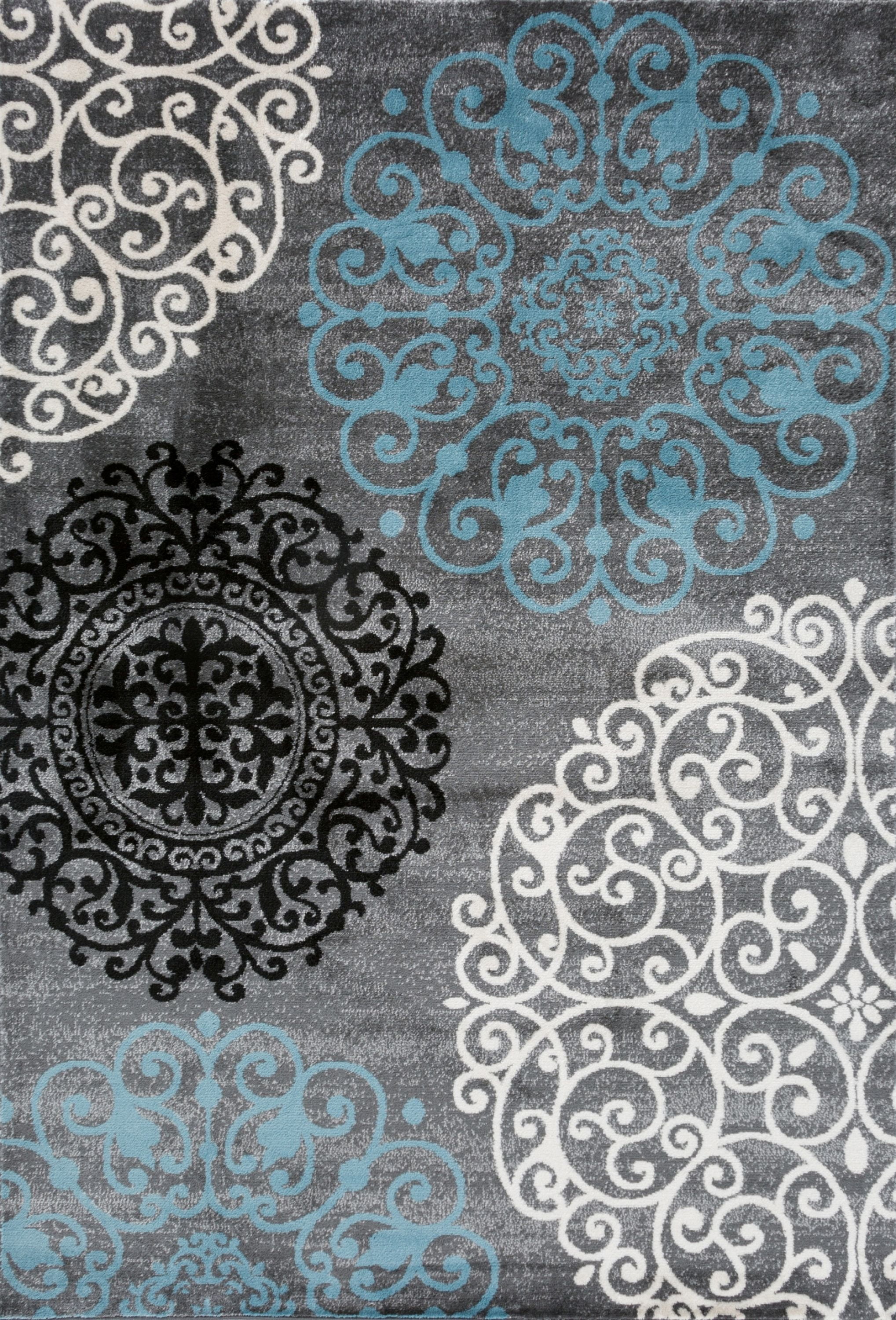 Contemporary Modern Floral Grey Indoor Area Rug or Runner - Walmart.com