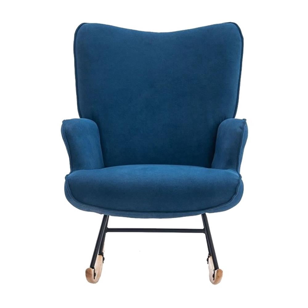 Contemporary Modern Style Rocking Chair-Fabric Accent Chair-Blue ...