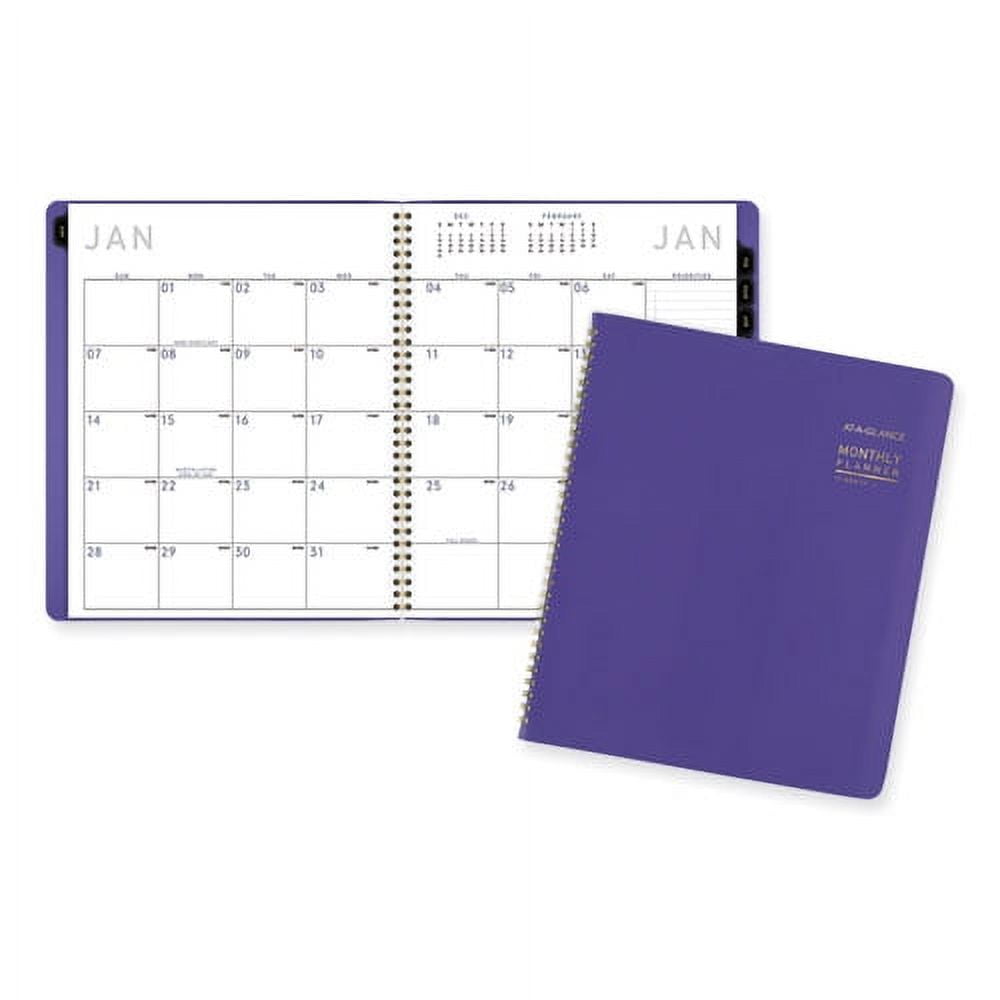 Contemporary Monthly Planner, 11.38 x 9.63, Purple Cover, 12-Month (Jan ...
