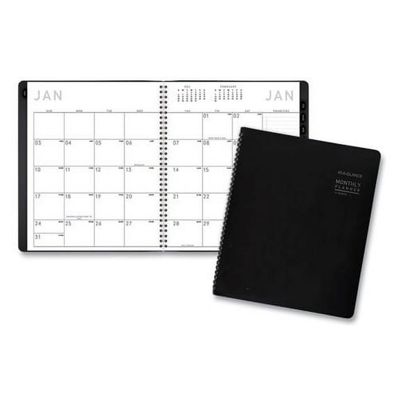 Contemporary Monthly Planner, Premium Paper, 11 x 9, Black Cover, 12 ...