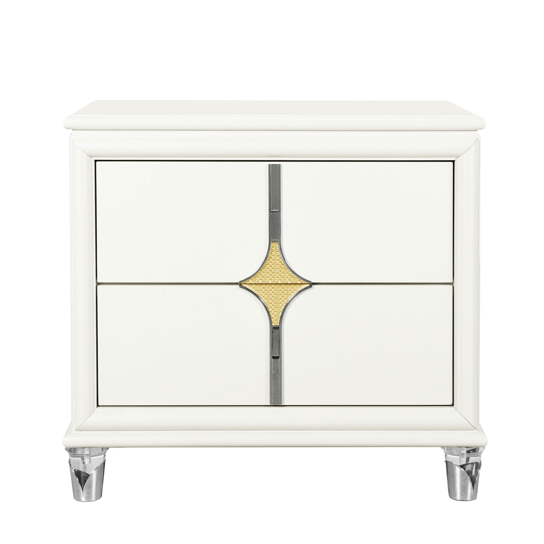 Contemporary Nightstand+Acrylic Front & Stainless Back Legs”-“Bedroom ...