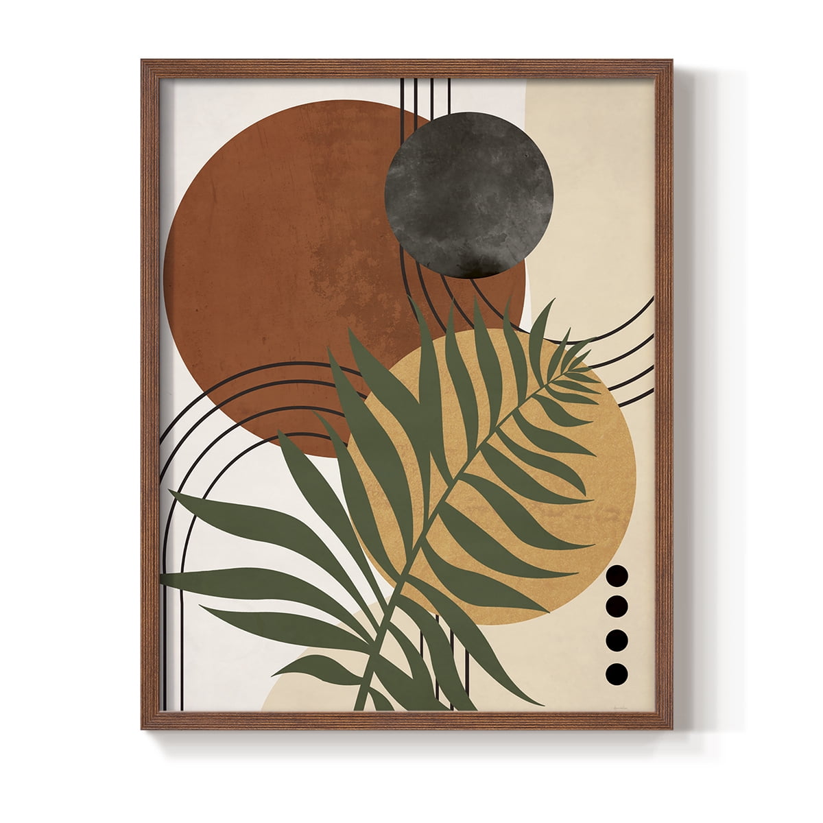 Contemporary Palm I in Paper Solid Wood 11 x 14 Framed Print - Walmart.com