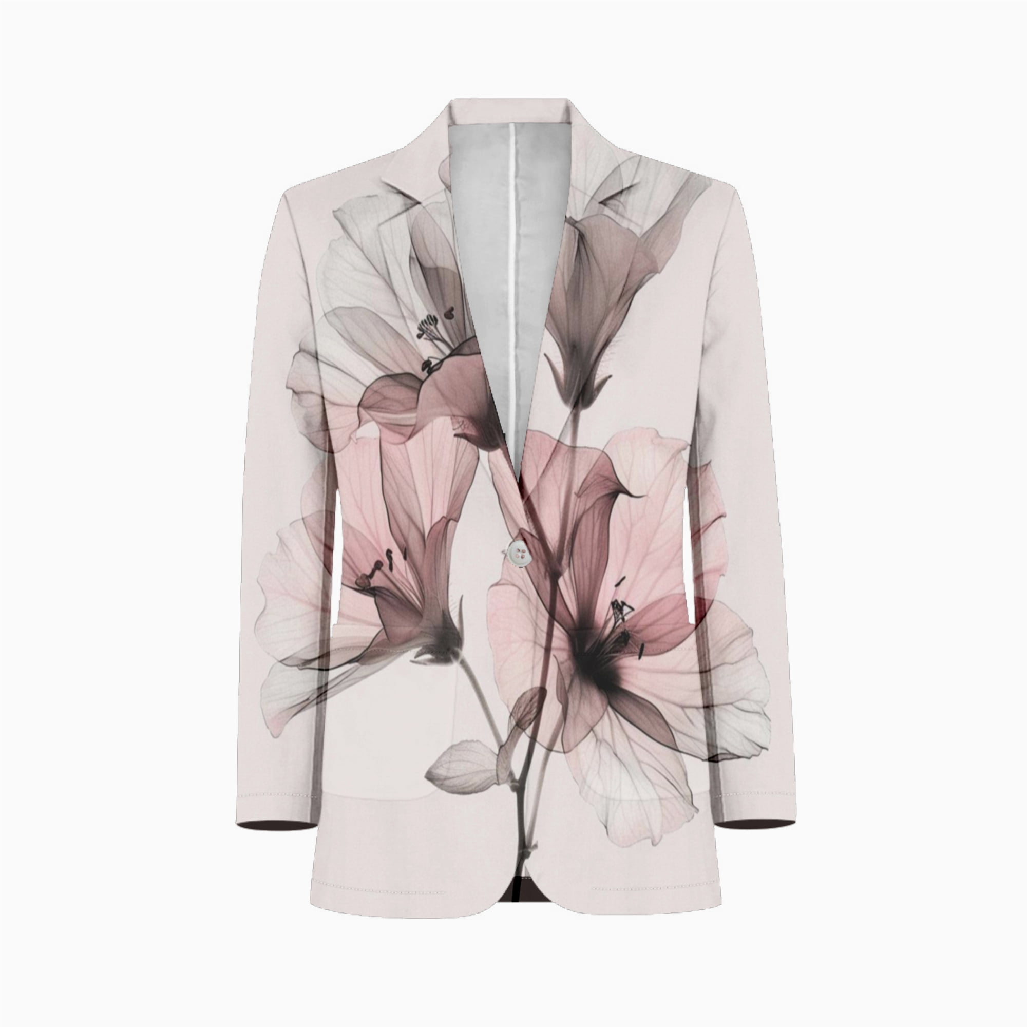 Contemporary Pink flower Gray Customized Men's Suits full man Shawl ...