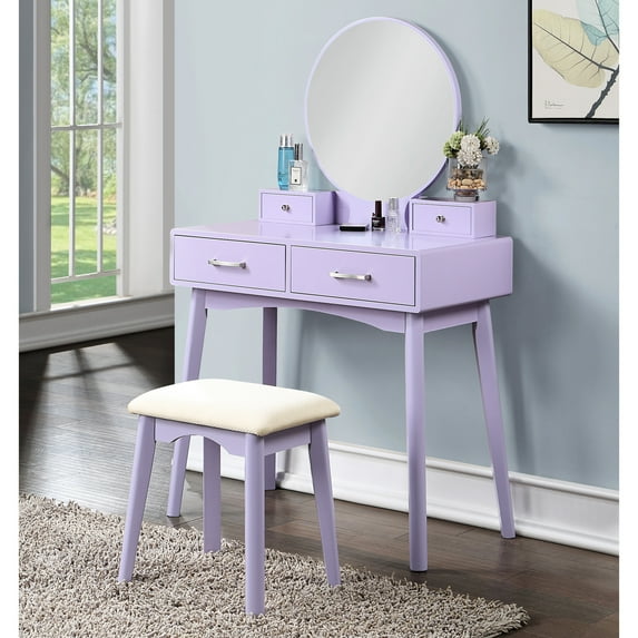 Contemporary Purple Vanity Set+Storage for Makeup"-"Home Dressing Space ...