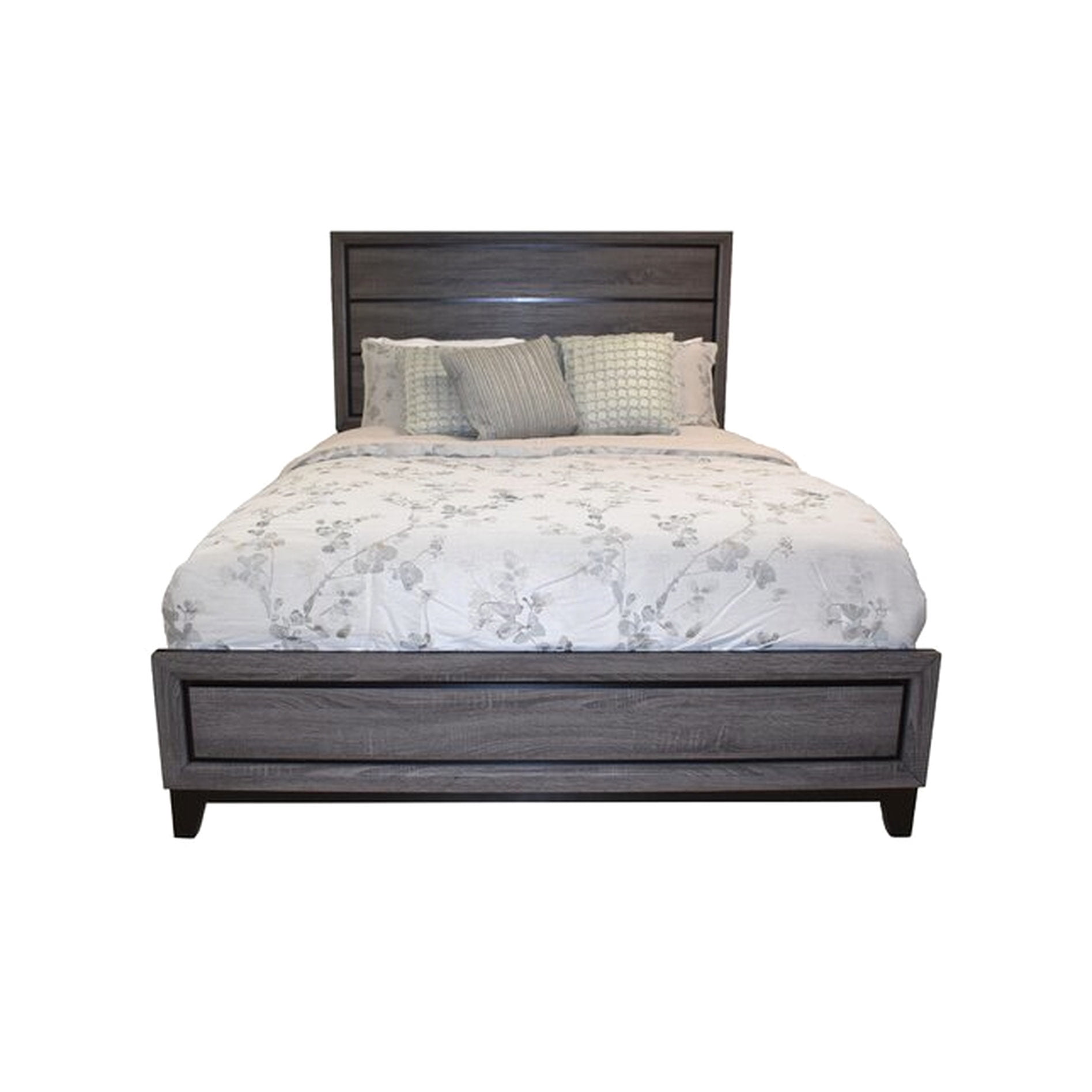 Contemporary Queen Size Bed In Gray, Made From Wood With Graceful Legs ...