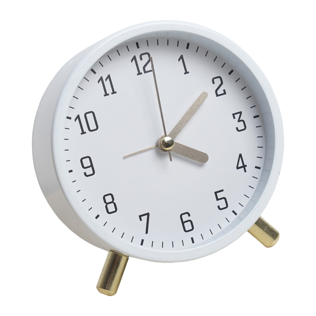 Contemporary Quiet Round Alarm Clock with Night Light Function for Room ...