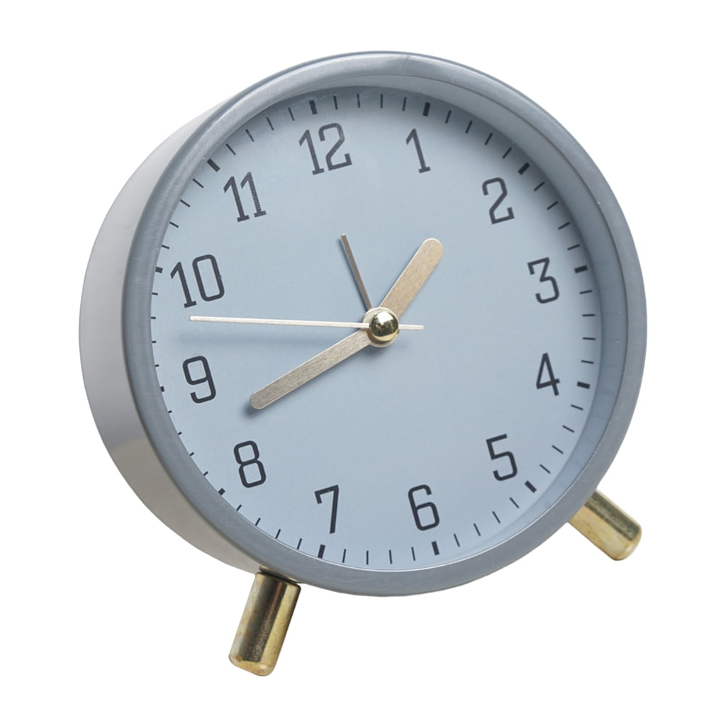 Contemporary Quiet Round Alarm Clock with Night Light Function for Room ...