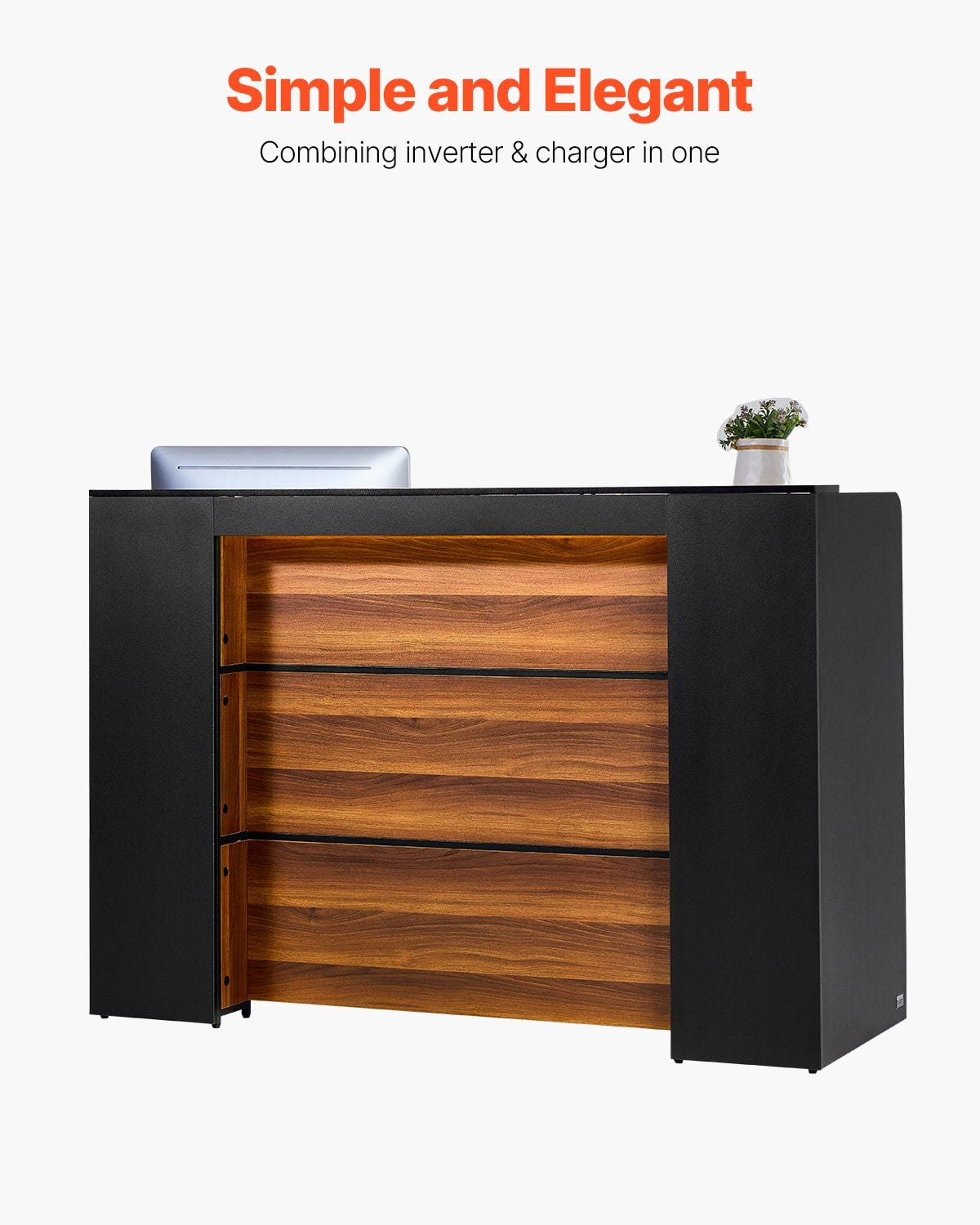 Contemporary Receptionist Desk, 62-Inch Rectangular Checkout Counter ...