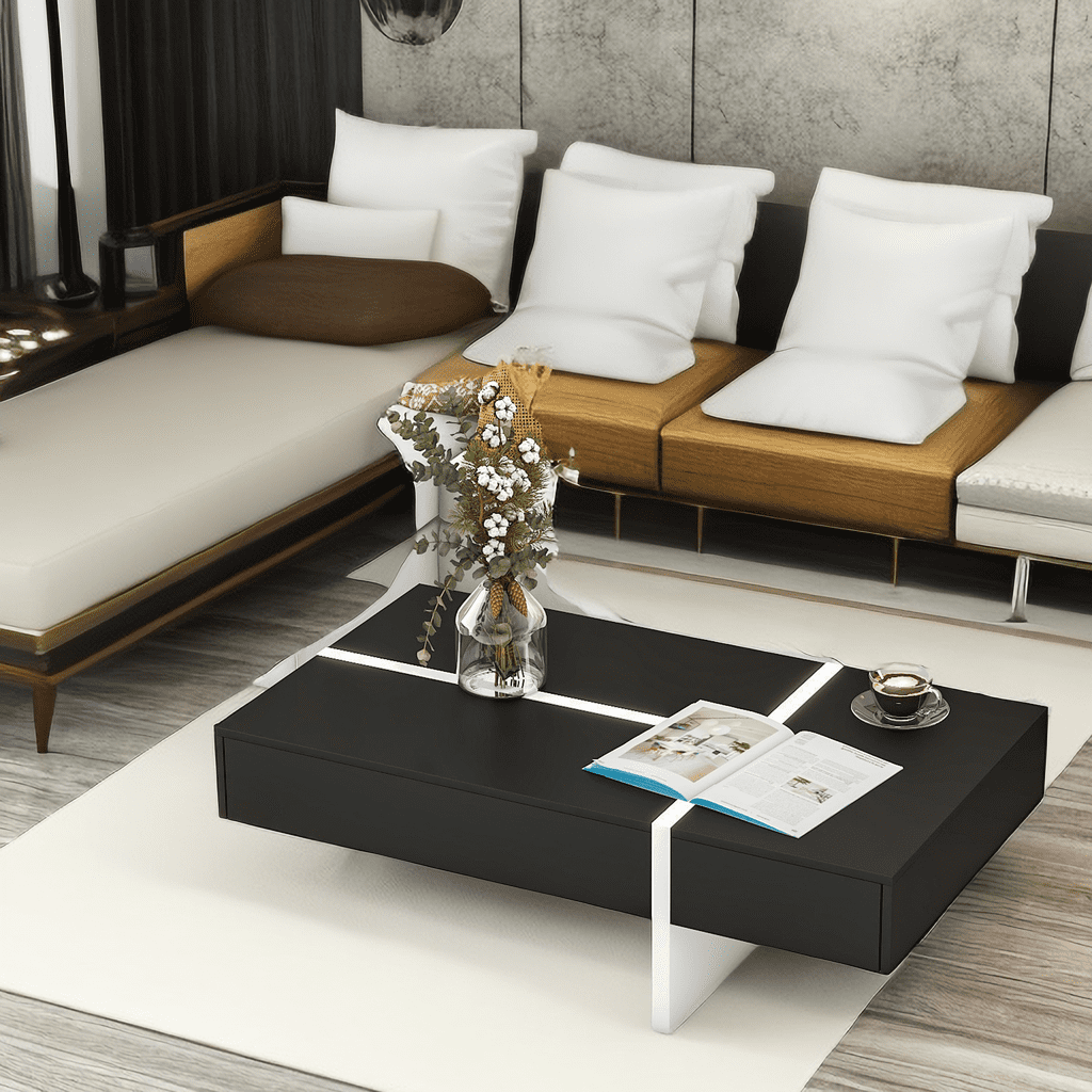 Contemporary Rectangle Design Living Room Furniture, Modern High Gloss ...