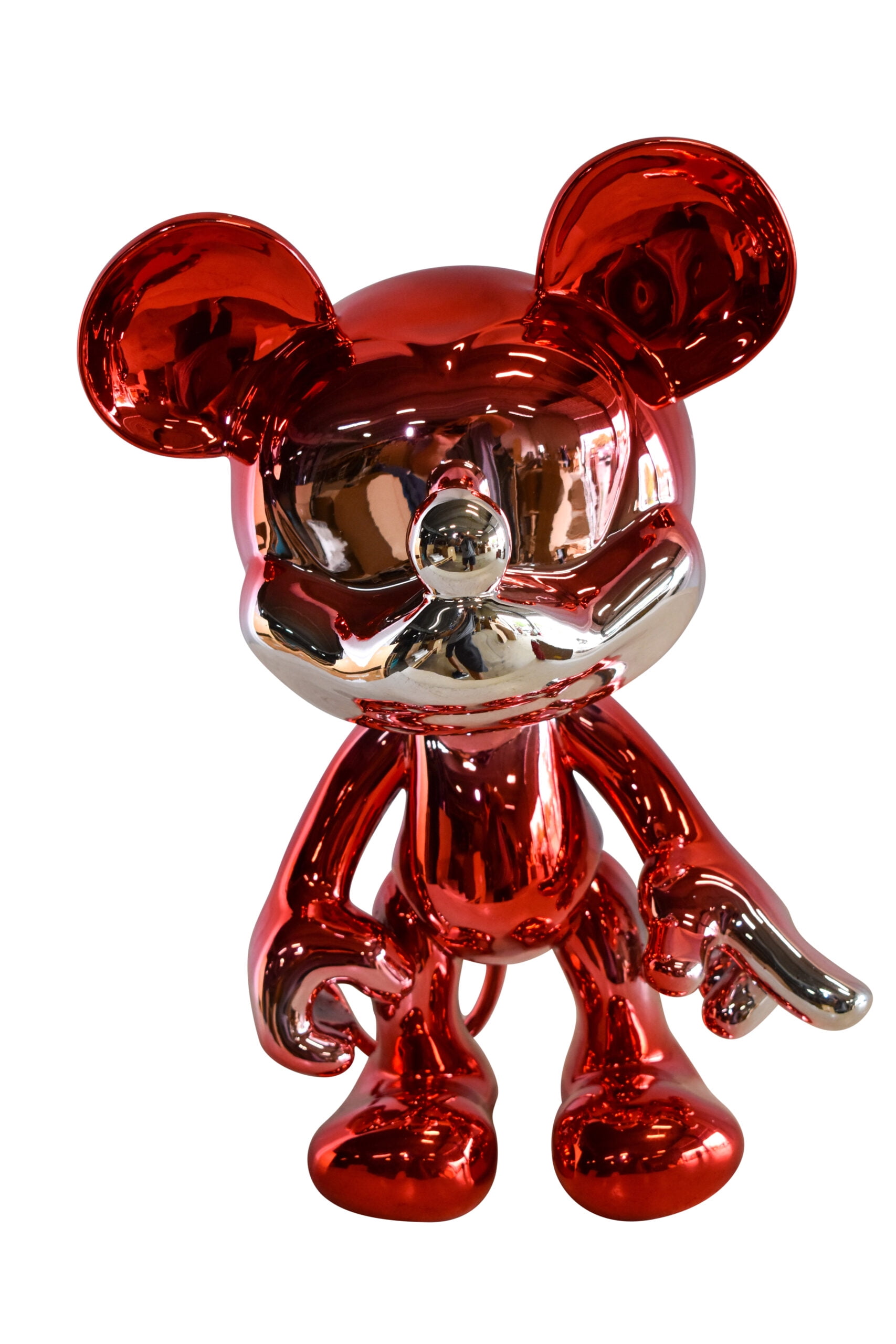Contemporary Red Chrome Mickey Mouse Resin Statue 12" x 9" x 16"H ...