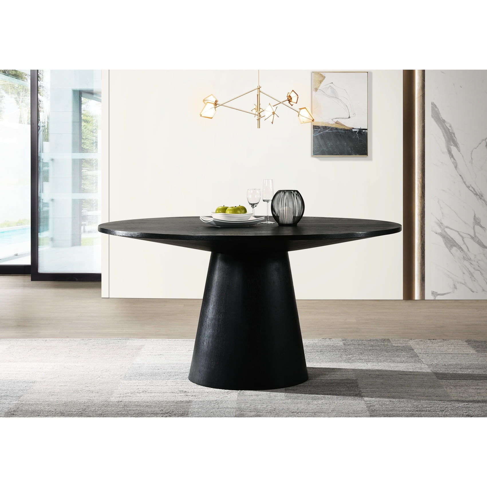 Contemporary Round Dining Table | 47" Dia for Engaging Dining ...