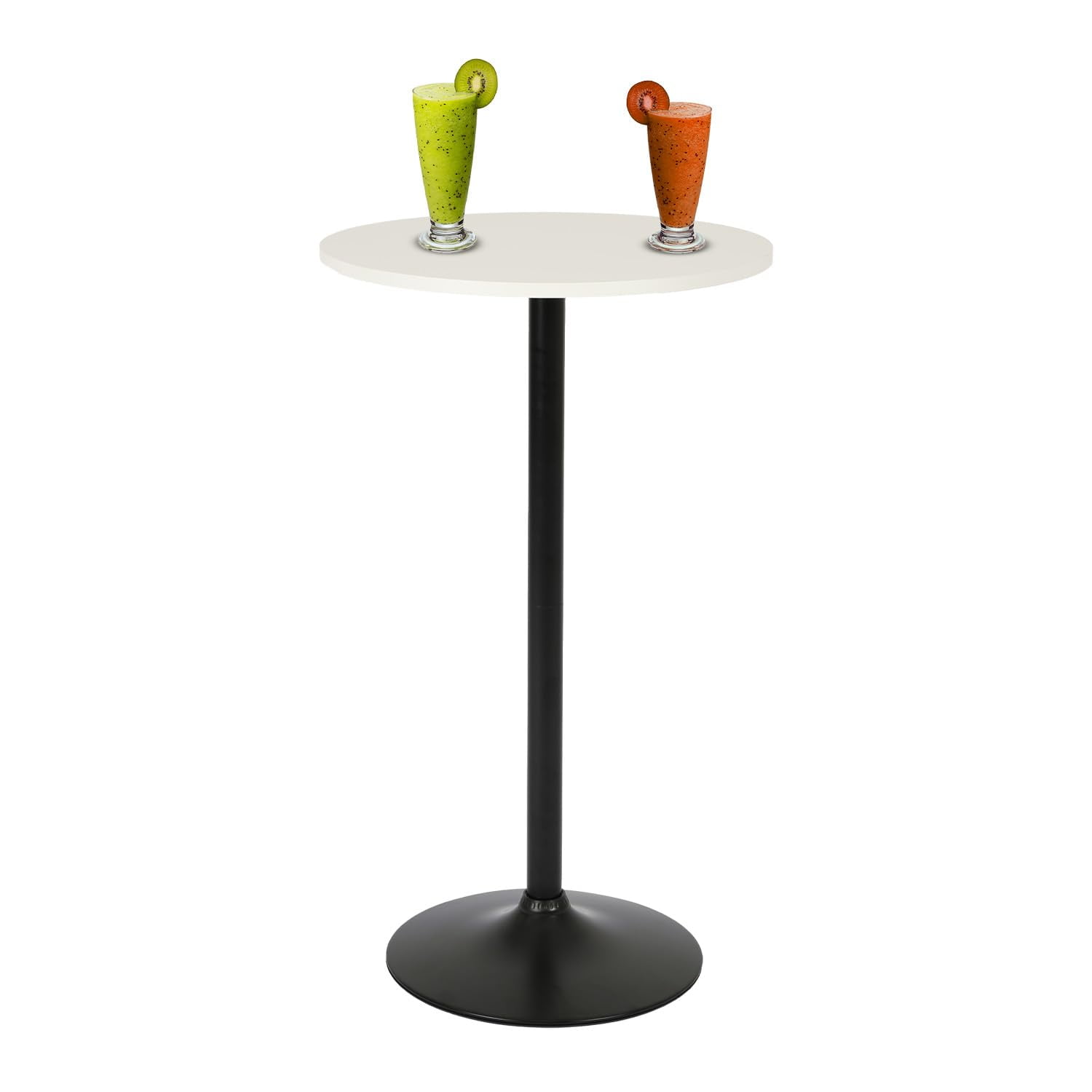 Contemporary Round High Top Table 40 Inch Height, Durable MDF Top and ...