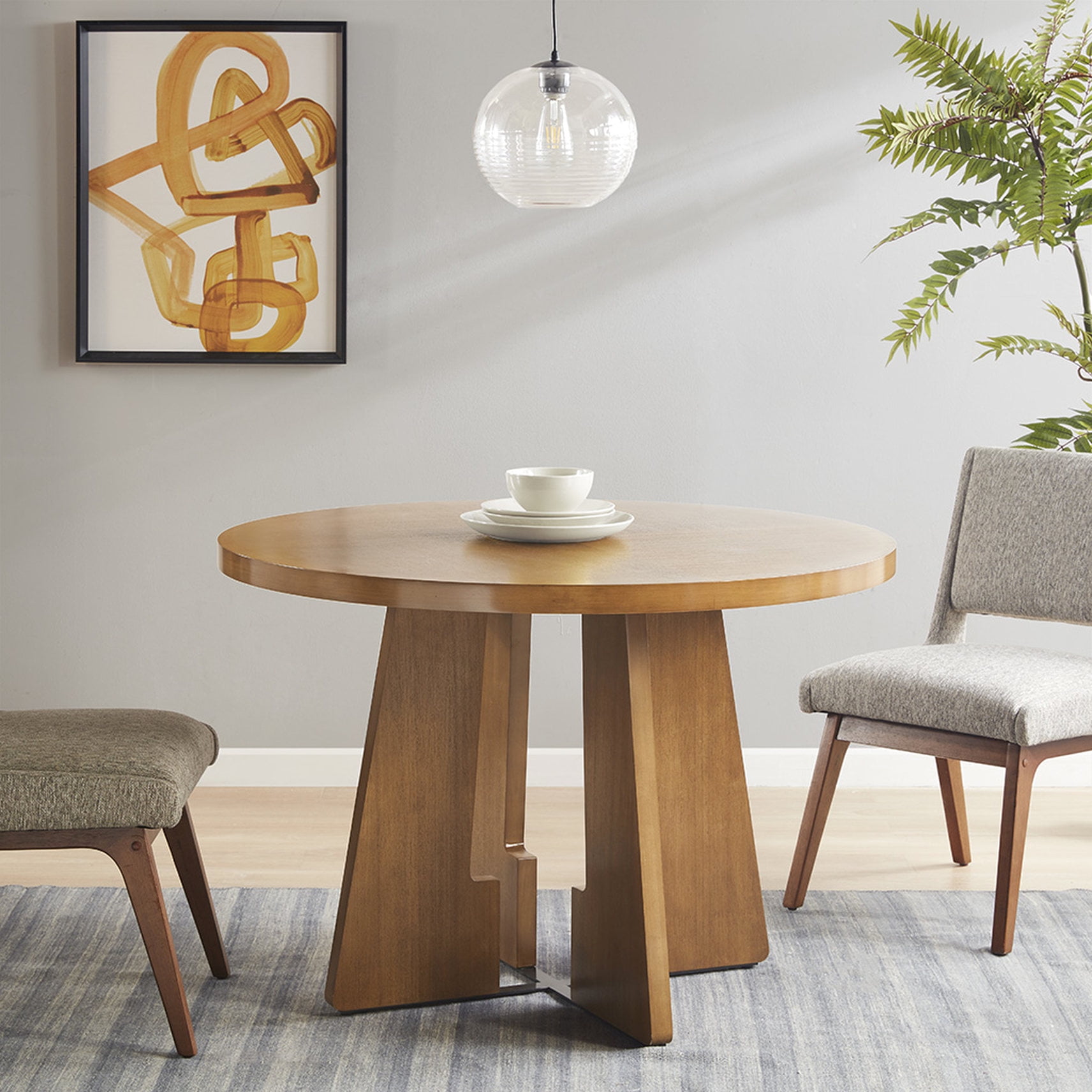 Contemporary Round Table - Upgrade Your Dining Room's Look - Walmart.com