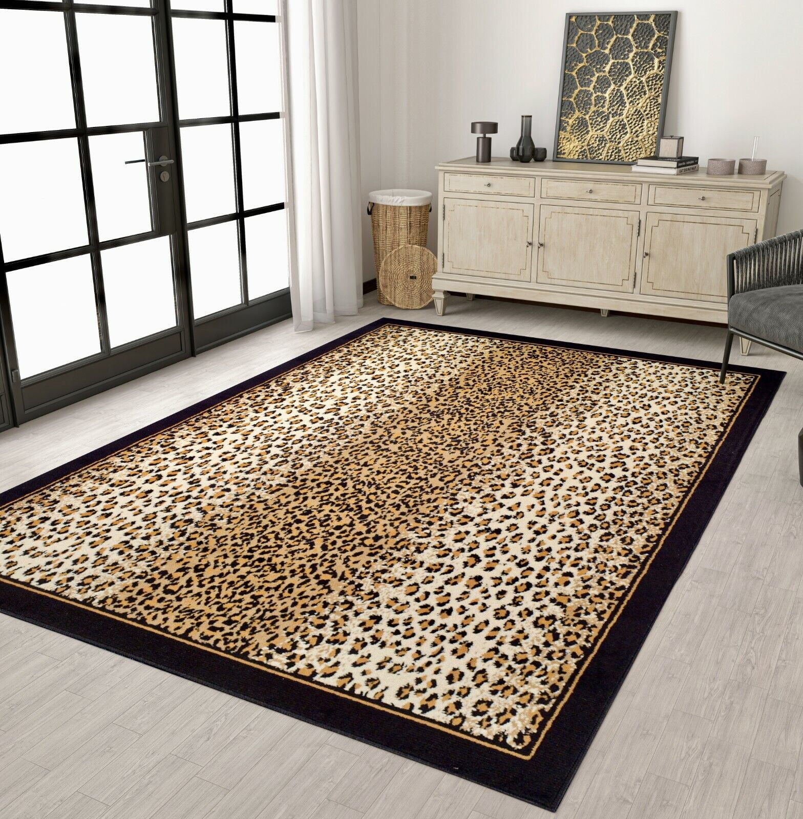 Contemporary Rugs For Living Room 8x10 Brown Animal Print Tiger Leopard ...