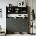 Contemporary Shoe Cabinet With Open Storage Platform, 3 Flip Drawers, 4 ...