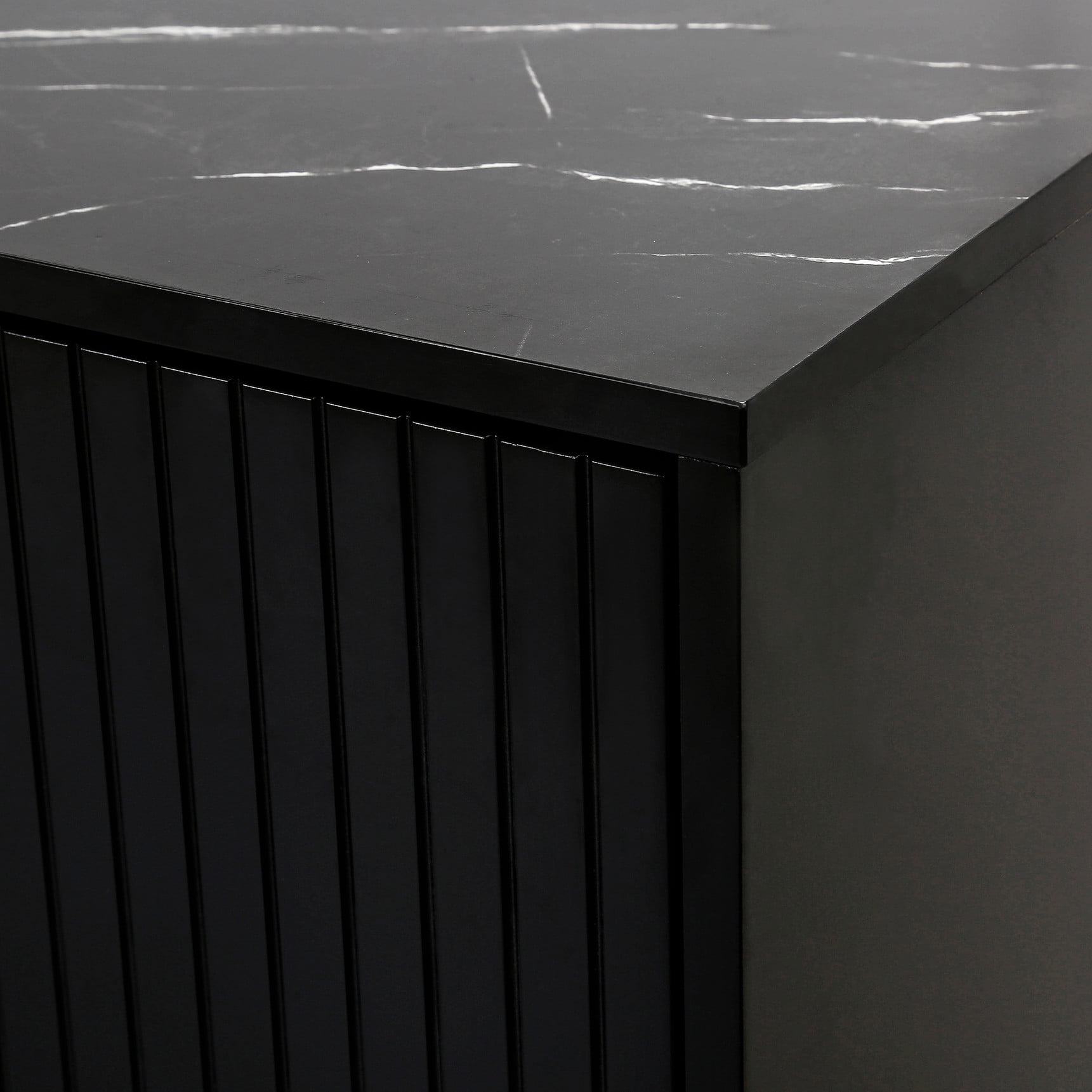 Contemporary Sideboard with Concave - Convex Doors and Adjustable ...