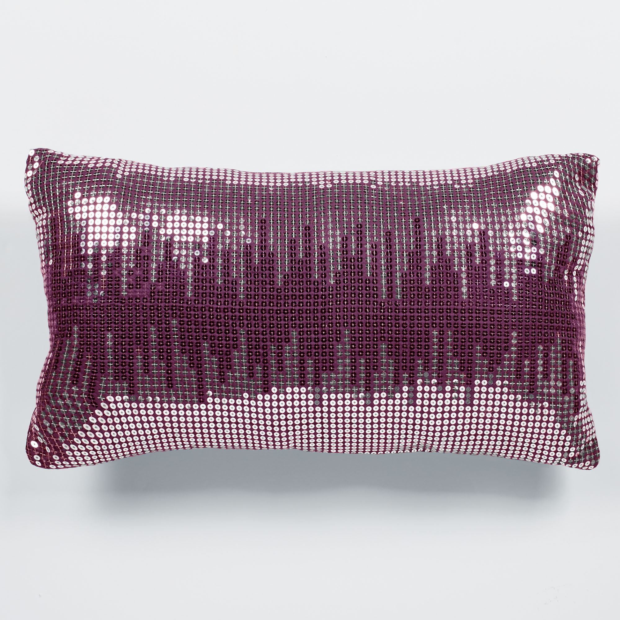 Contemporary Sigma Burgundy with Silver Sequins Pillow Tailored ...