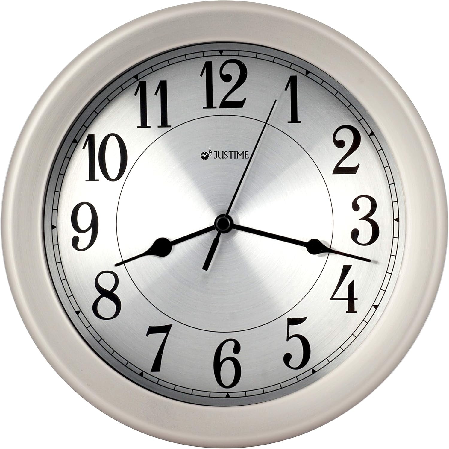Contemporary Silver Wall Clock with Large Numerals - Stylish and Clear ...