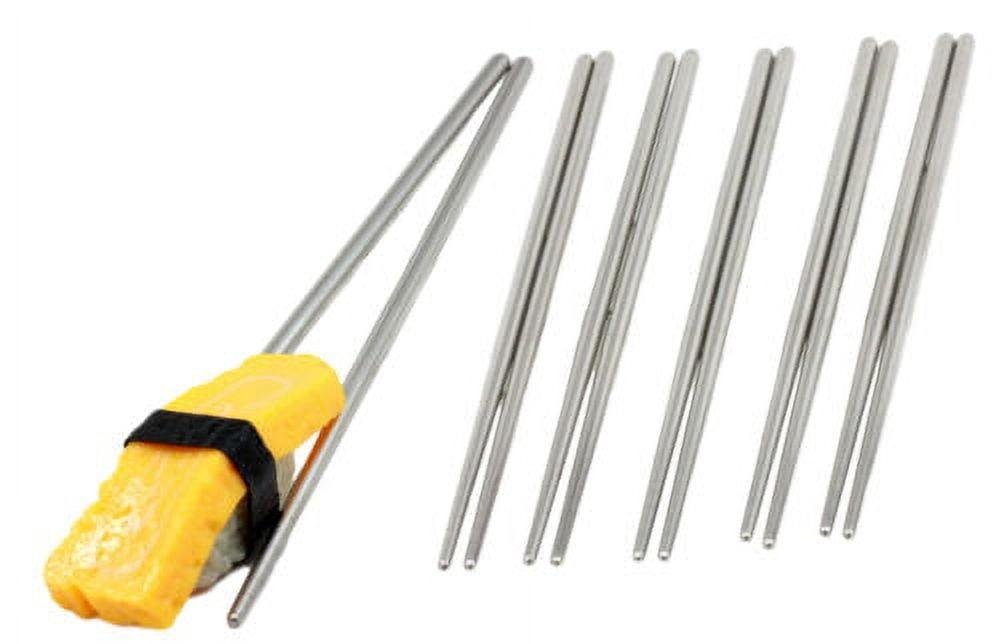 Contemporary Sleek Design Stainless Steel Metal Reusable Chopsticks Set ...