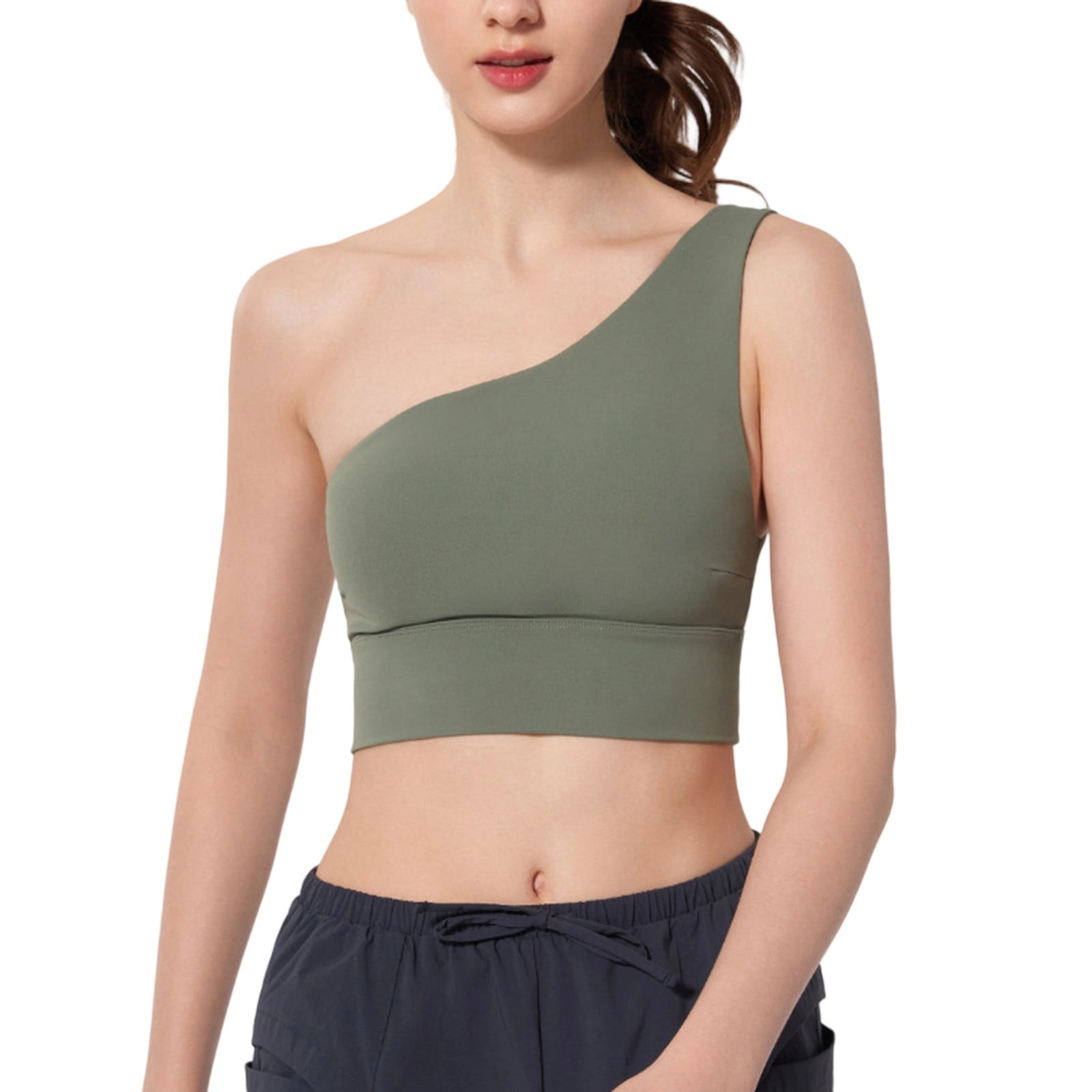 Contemporary Smooth Sports Bras for Women Single Shoulder Asymmetrical ...