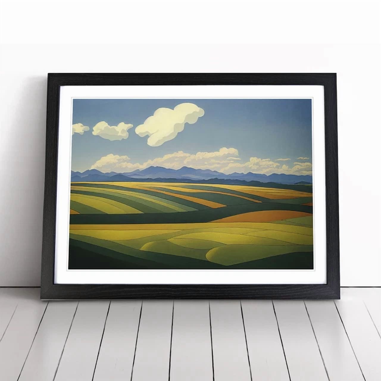 Contemporary Spring Meadow Landscape Wall Art Print Poster Art Home ...