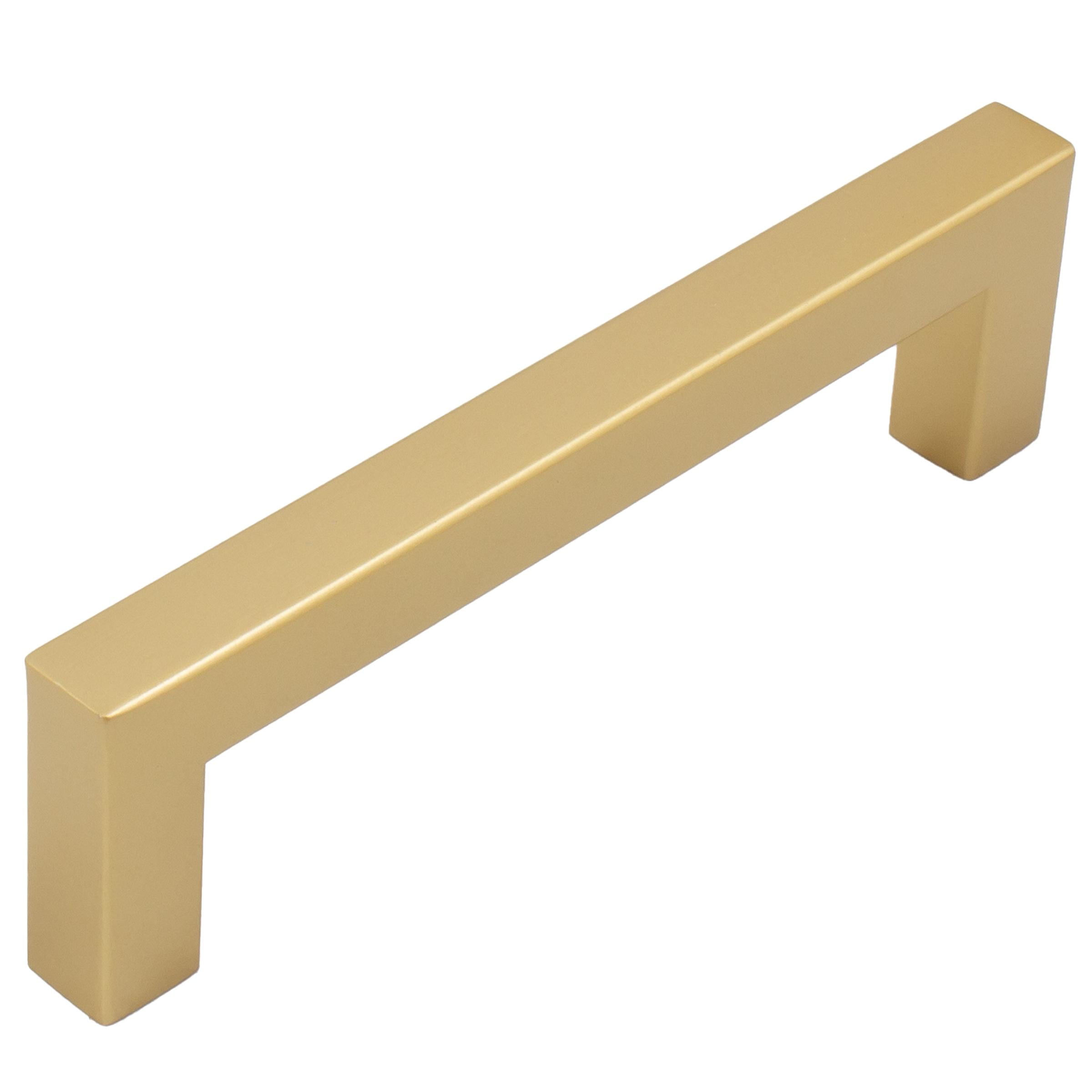 Contemporary Square Cabinet Pull, 96 Millimeters, Stanless Steel Base ...