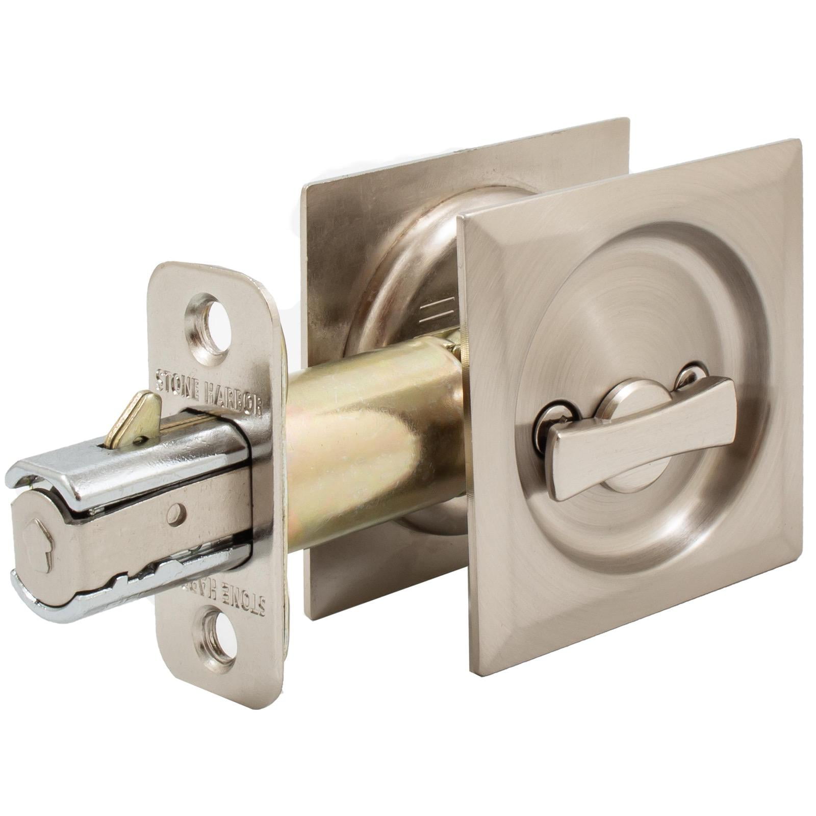 Contemporary Square Pocket Door Lock, Privacy (Bed/Bath) Latch, 2-3/4 ...