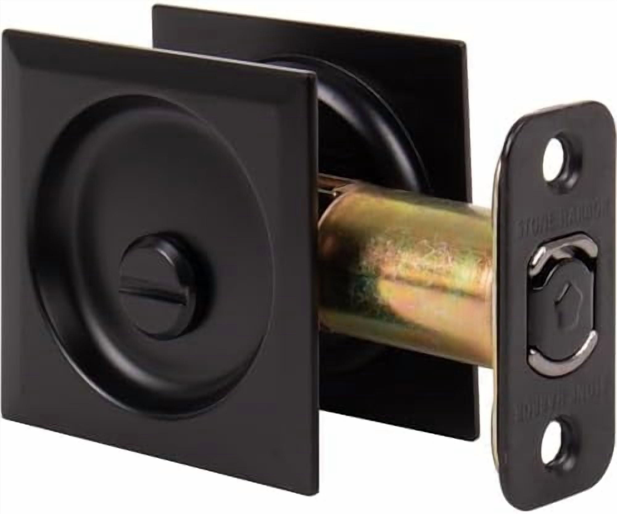 Contemporary Square Pocket Door Lock, Privacy Function, 2-3/8" Backset ...