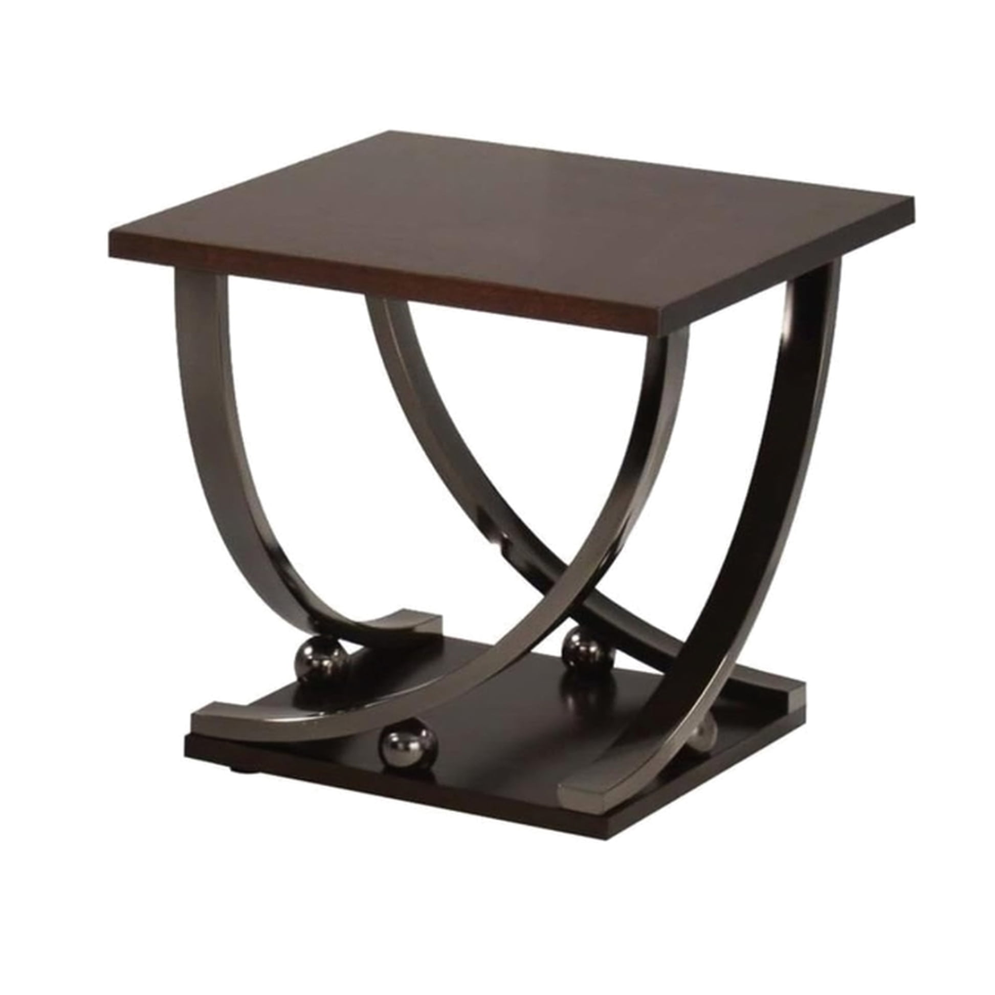 Contemporary Square Table With Birch Veneer Top And Metal Support In ...