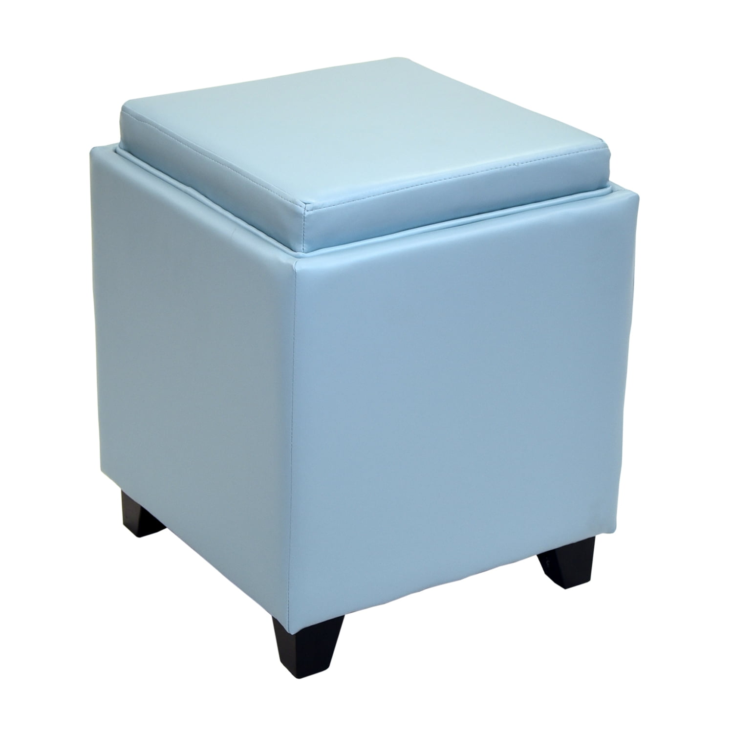 Contemporary Storage Ottoman with Tray, Multiple Colors - Walmart.com