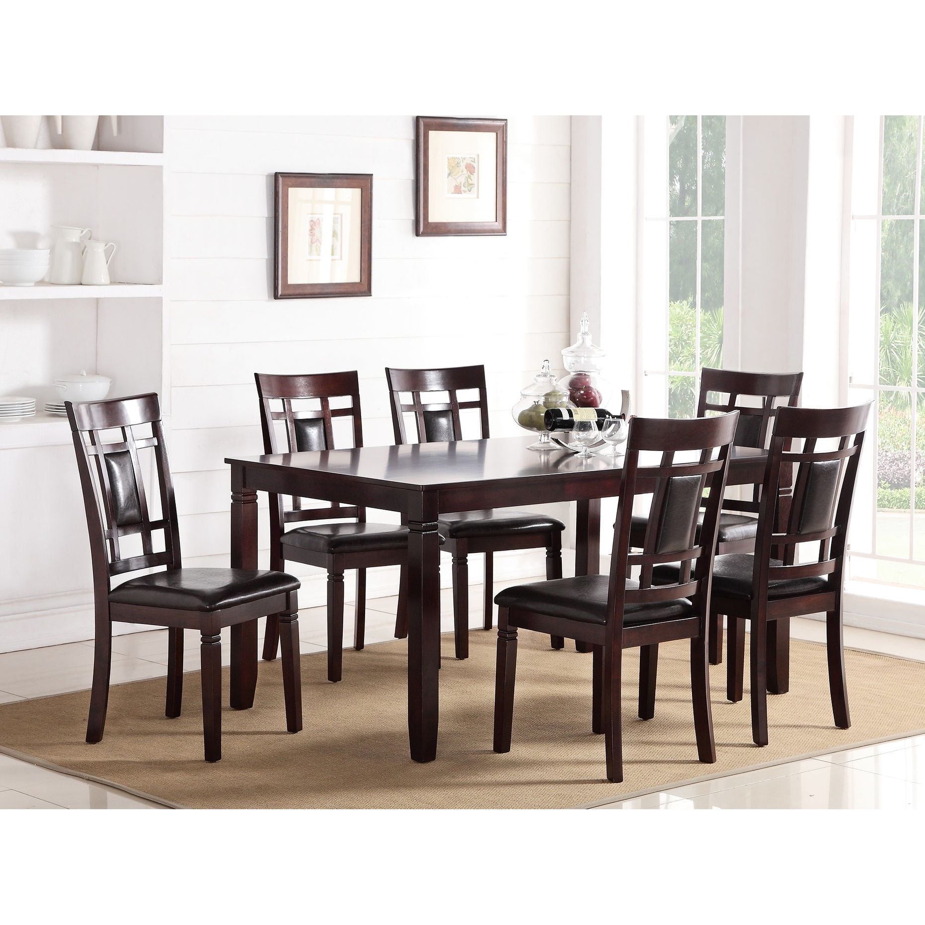Contemporary Style 7pc Rectangular Dining Set | For Dining Room ...