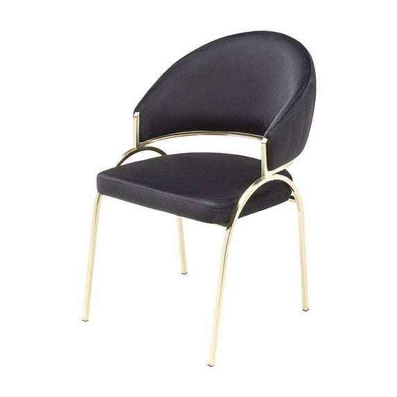 Contemporary Style Black Chair with Gold Legs | Ergonomic, Soft and ...