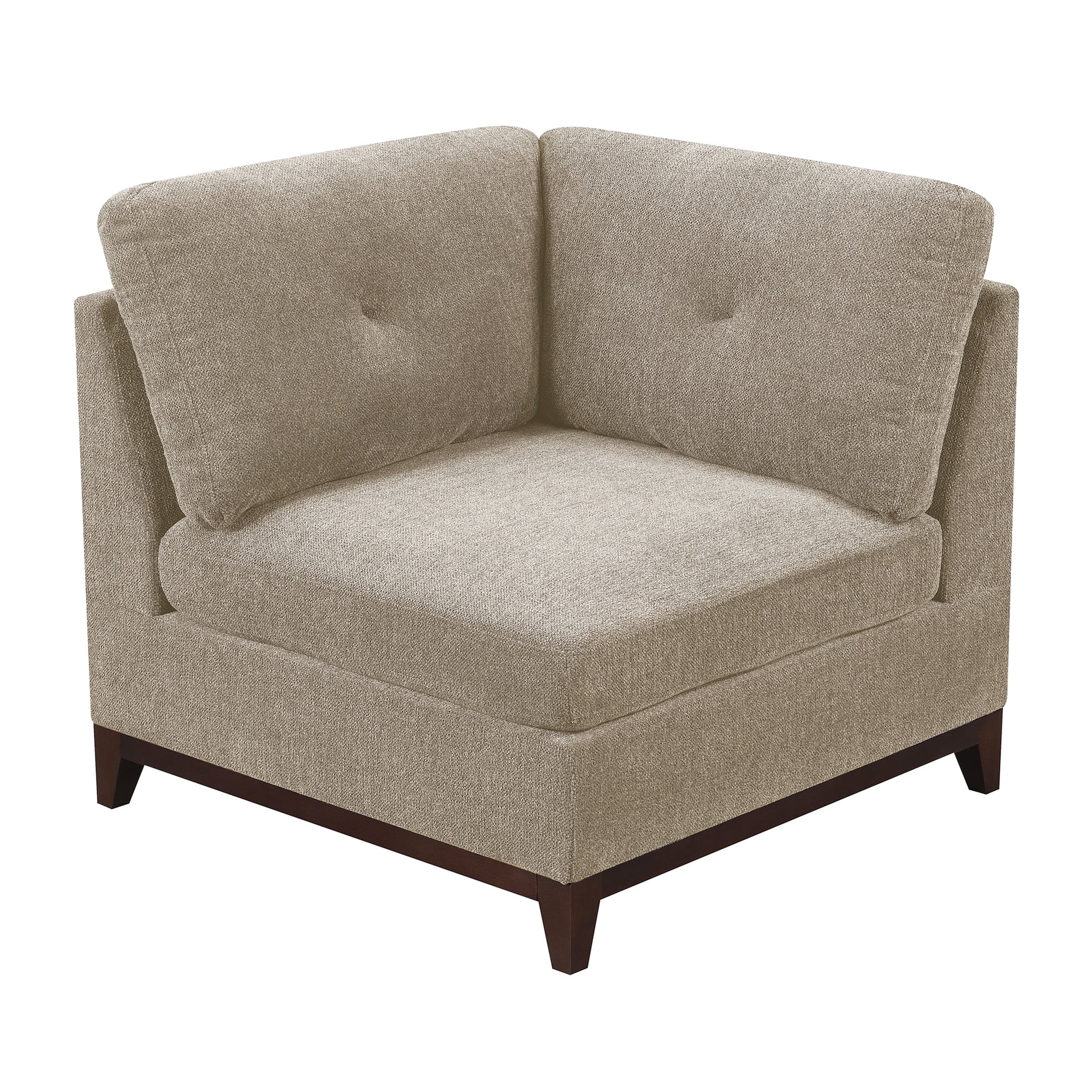 Contemporary Style Camel Chenille Fabric Corner Wedge With Large ...