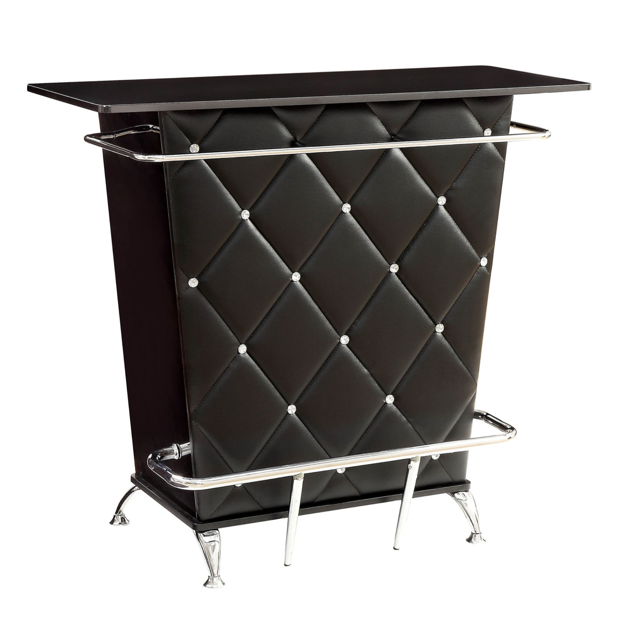 Contemporary Style Leatherette Padded Bar Table With Button Tufting ...