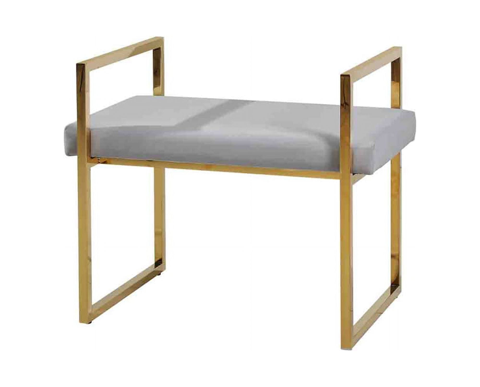 Contemporary Style Vanity Bench, Gold and Gray - Walmart.com