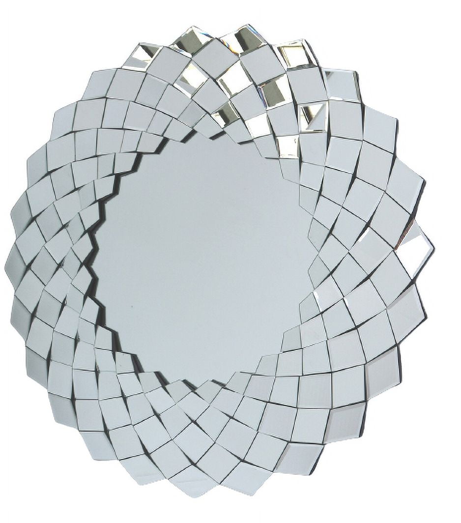 Contemporary Sunburst Star Burst Mirror - 39x39 in - Glass with Silver ...