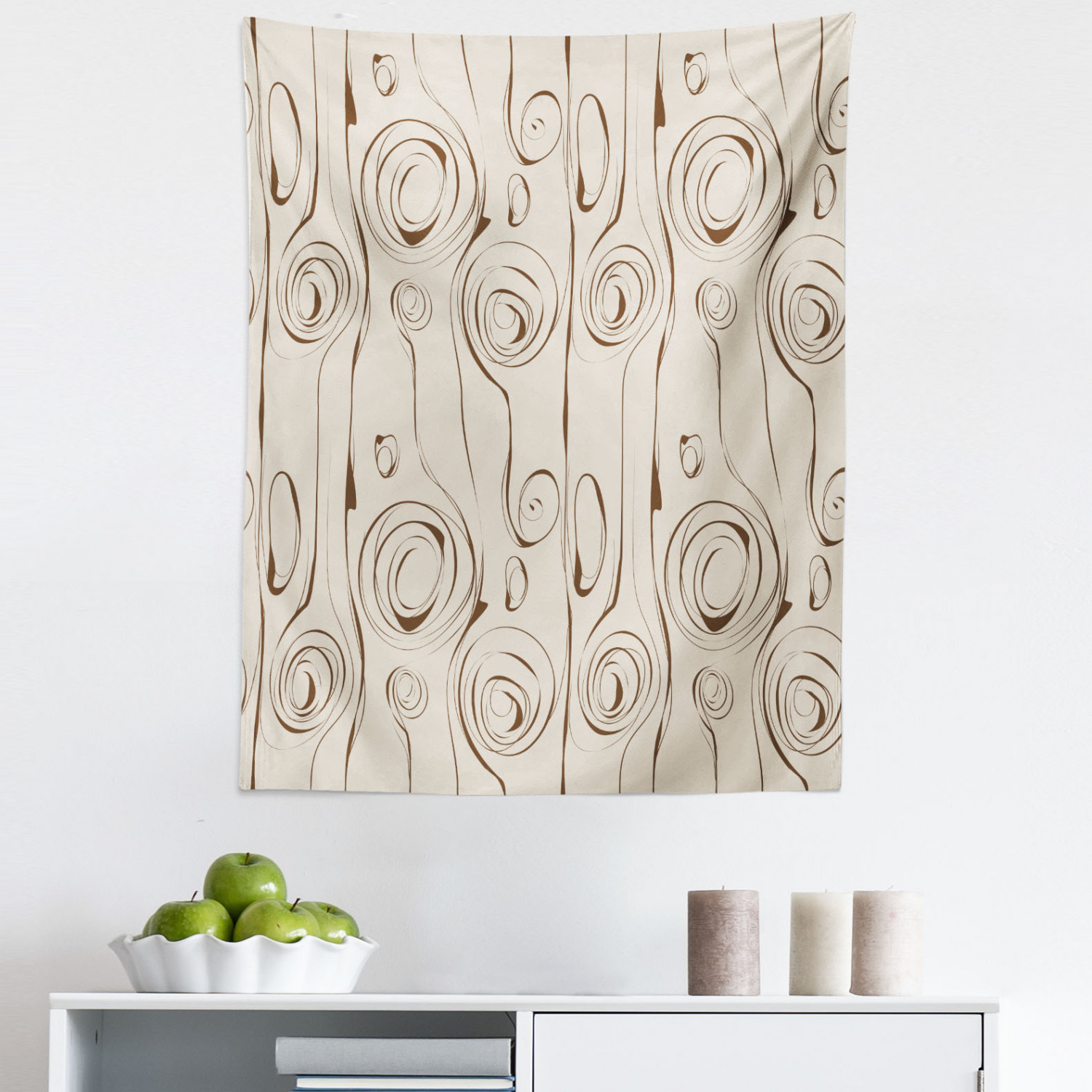 Contemporary Tapestry, Scribble Spirals Vertical Swirl Lines and ...